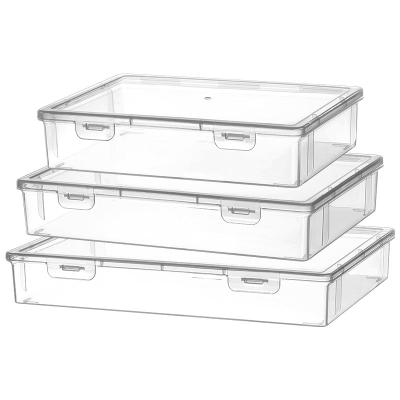 China Sustainable Household Simple Large-Capacity Translucent Sticky Note Flip Storage Box Square Card Accessories Stationery Desktop Storage Box With Lid for sale