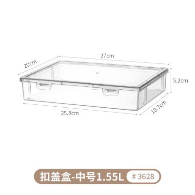 China Sustainable Household Simple Large-Capacity Translucent Sticky Note Flip Storage Box Square Card Accessories Stationery Desktop Storage Box With Lid for sale