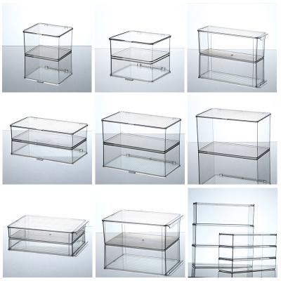 China Clear Stackable Storage Bins With Lids, Large Plastic Containers With Handle For Pantry Organizer And Storage,Perfect For Bathroom,Cabinet,Kitchen,Fridge,Closet Organization for sale
