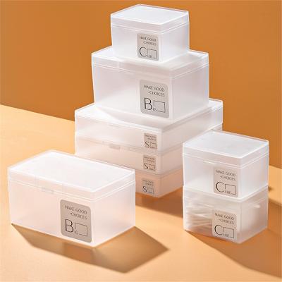 China Desktop Office Supplies, Desk Organizers, Clear Accessories, Dustproof Organizer Storage Small Items Frosted Storage Box Transparent Desktop Sundries Storage Box With Lid Drawer Storage Box for sale