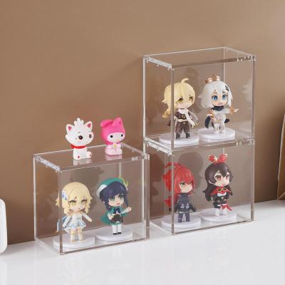 China Find Similar Icon Clear Acrylic Display Case For Collectibles Self Assembly Acrylic Display Box Action Figure Protective Case Dustproof Protection for sale