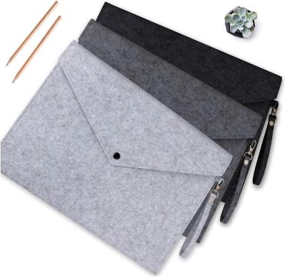 China File Folders- Felt Folder Expanding File Folder Paper Envelope A4 Folders With Lanyard Felt file bag simple office data file bag storage bag storage bag student stationery bag folder for sale