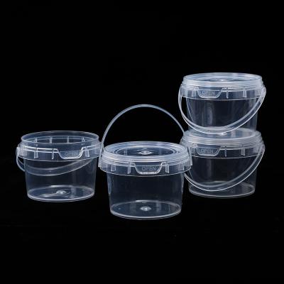 China Clear Bucket With Lids - Plastic Food Storage Containers, Airtight Screw-On Lids - Freezer Safe Ice Cream Bucekts, Food Grade Reusable Containers For Kitchen for sale