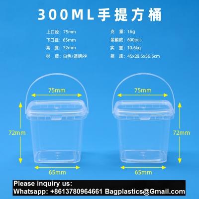 China Food storage Quart Square Bucket Utility Small Pail With Handle Sturdy Pail Organizer For House Cleaning Storage Livestock Feeding Car Washing Food Storage, with Lids(Clear) for sale