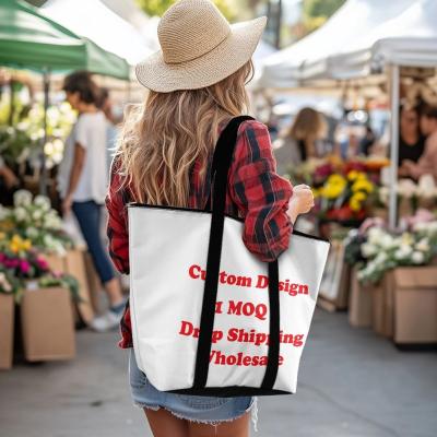 China Fashion Casual Street Reusable Environmental Handbag Zipper Tote Bag, Kraft Paper Beach Bag Large Hobo Carry All Travel Shopping Handbag Plastic Shoulder Bag for sale