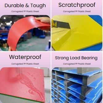 China Customizable PP Plastic Storage Box Multi-Size Foldable Moving Organization Boxes 4mm Thickness Cut Processed To Order for sale