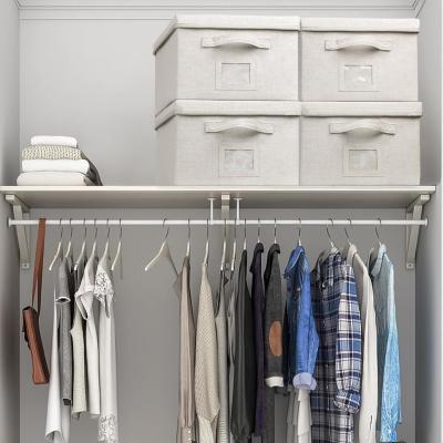 China Linen Fabric, Metal Handles Collapsible Stackable Storage Bins With Lids, Packs White Linen Fabric Closet Boxes With Lids, Storage Cube Baskets Container Organizers For Bedroom Office for sale
