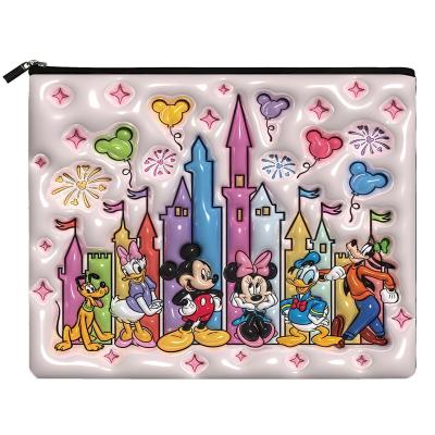 Cina Borsa a frizione in tela a righe estiva da donna, borsa a mano, borsetta, borsa per il trucco in pelle da donna, borsa per articoli da toeletta, pochette con zip stampata, pochette per cosmetici e trucco per donna in vendita