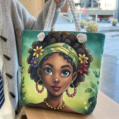 Cina Borsa con cerniera polifunzionale e pratica, borsa da spiaggia pieghevole, borsa da spalla creativa con nuova stampa di fumetti in vendita