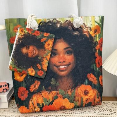 China Versatile And Practical Multifunctional Zipper Handbag, Foldable Beach Bag, Creative New Cartoon Print Shoulder Bag for sale