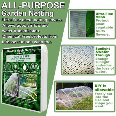 China Garden Netting, Plant Covers 10x33Ft Net Ultra Fine Mesh Protection Netting For Vegetable Plants Fruits Flowers Crops Greenhouse Row Cover Raised Bed Barrier Screen Protection Net Cover for sale