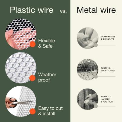 China Chicken Wire Fencing Mesh Plastic With Zip Ties, 1.3×10FT Garden Netting For Moss Poles, Plastic Chicken Wire For Poultry Rabbit Fencing,Crafts,DIY - Black for sale