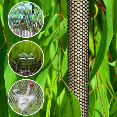 China Chicken Wire Fencing Mesh Plastic With Zip Ties, 1.3×10FT Garden Netting For Moss Poles, Plastic Chicken Wire For Poultry Rabbit Fencing,Crafts,DIY - Black for sale