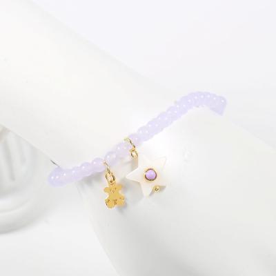 China Star Handmade Beaded Bracelets for Lady / White Wedding Jewellery for sale