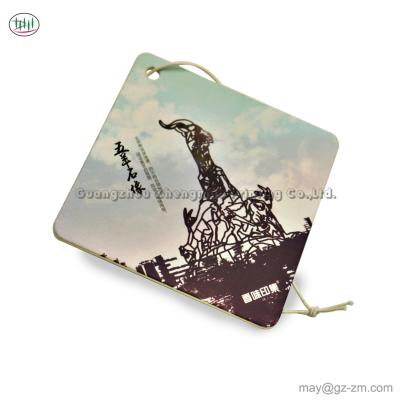 China Different fragrance square pattern  statue paper air freshener car in city series for sale