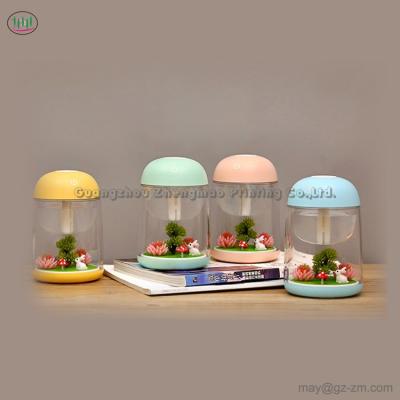 China Micro Landscape Humidifier Mute Colorful Lights Air Purifier Portable Desk Beauty Moisturizing Humidifier for sale