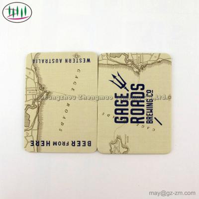 China Non-slip customizable size and color paper coaster loop available decorations wedding restaurant paper coaster for sale