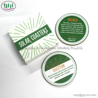 China Paper Coaster color Personalized Coaster customizable diversified wide range of paper coaster for cafe beer restaurant for sale