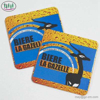 China Non-slip customizable size and color paper coaster loop available decorations wedding restaurant paper coaster for sale