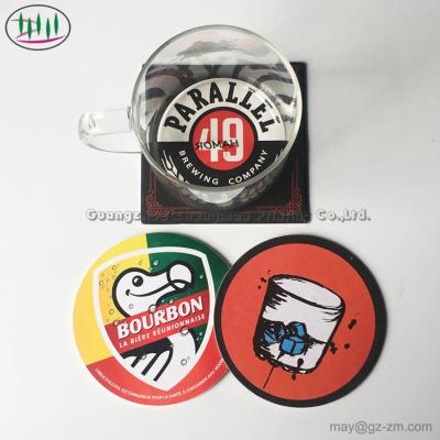 China Multifunctional Custom Design, bar cafe colorful Absorbent Recycled Personalized paper coaster for sale
