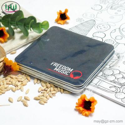 China Square Absorbent Bar Customized Friendly colorful Paper Coasters Waterproof heat insulation decoration recycling paper for sale