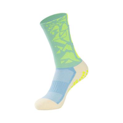 China Gender-Neutral Long Crew Anti Slip Socks for Running and Football in Orange for sale