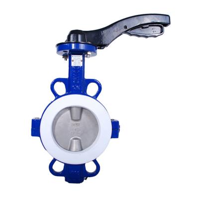 China PTFE-Lined Two-Piece Butterfly Valve with Bubble-Tight Shut-Off for Superior Flow Control for sale