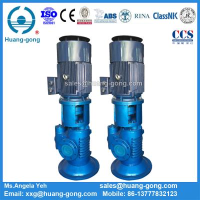 China Marine Vertical Twin screw pump for cargo oil and lubricating oil transfer from Huanggong Machinery Group for sale