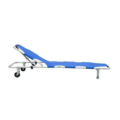 Cina Stretcher pieghevole in lega di alluminio blu, manuale, pieghevole in tela in vendita