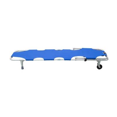 Cina Stretcher pieghevole in lega di alluminio blu, manuale, pieghevole in tela in vendita