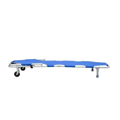 Cina Stretcher pieghevole in lega di alluminio blu, manuale, pieghevole in tela in vendita
