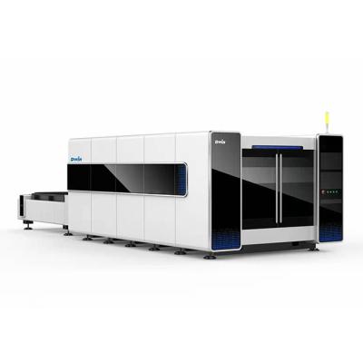 China cnc het roestvrije staalsnijmachine van de vezellaser met dekking en uitwisselingslijst 2000w Te koop