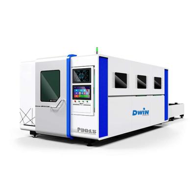 China cnc het roestvrije staalsnijmachine van de vezellaser met dekking en uitwisselingslijst 2000w Te koop