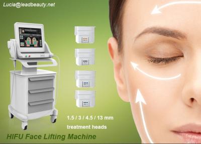 China 10,000 shots hifu face lifting machine / ultrasound hifu machine 1.5 / 3 / 4.5, 13mm heads for sale