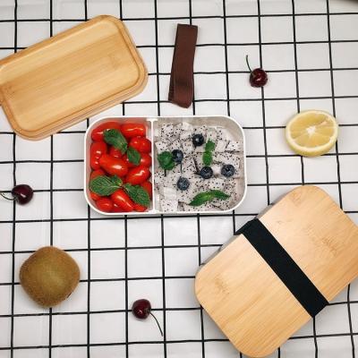 China 280g Microwave Safe Refrigerated One Layer Lunch Box with Bamboo Cover 1000ML Capacity for sale