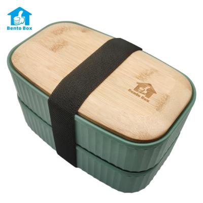 Food Kid-Friendly Yum Bento Lunch Box with Modern Curry and Picnic Double-Layer Bamboo Lid
