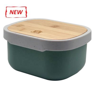 190*150*100mm Salad Container Box with Custom Logo Pattern and Eco-Friendly Bamboo Lid