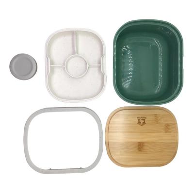 China 190*150*100mm Salad Container Box with Custom Logo Pattern and Eco-Friendly Bamboo Lid for sale