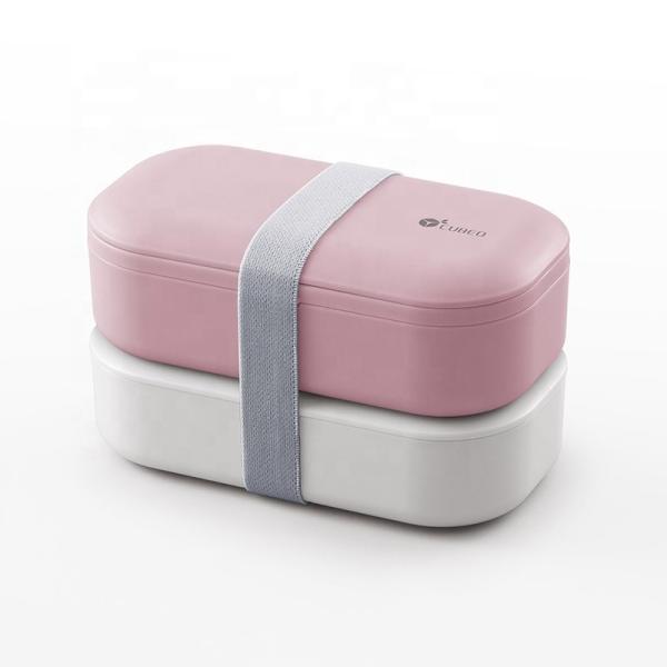 Quality 378g Stackable 2 Tier Custom BPA Free Leakproof Kids Bento Lunch Box Set with for sale