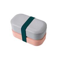 China Custom Logo and Pattern 1200ml Eco Stackable Double Bamboo Fiber Microwave Safe Bento Box for sale