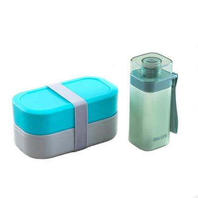 Blue Pink Black White or Customized Eco-Friendly Microwavable Lunch Box Set for Kids and Adults