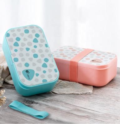 China Customer Logo Eco Lunch Box Bottle One Layer 1000ml BPA Free with Elastic Nylon Strap for sale