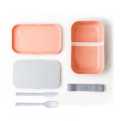 China Customer Logo Eco Lunch Box Bottle One Layer 1000ml BPA Free with Elastic Nylon Strap for sale