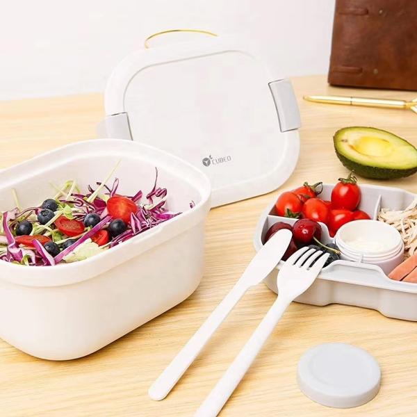 Quality Multifunctional Rectangle Eco BPA Free Plastic Salad Fridge Storage Container with Bag for sale