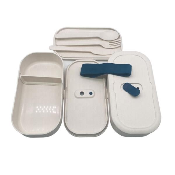 Quality Dual Tier Leak Proof High Capacity Kids Bento Box with Cutlery TF109 for sale