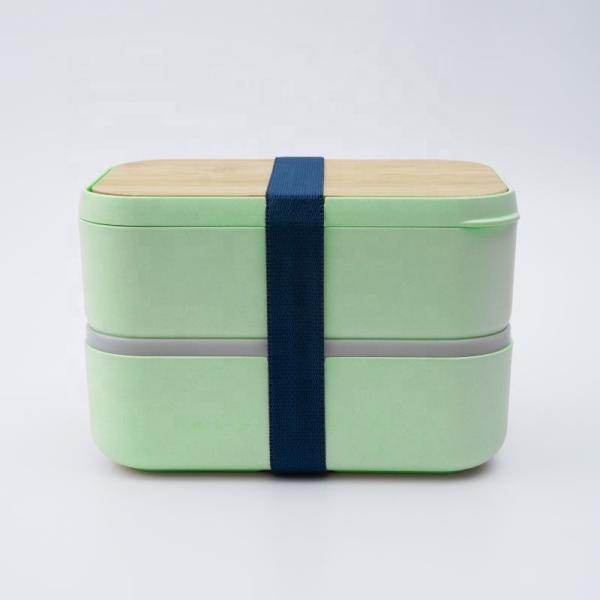 Quality 2-Layer BPA Free Food Grade Bamboo Lid Takeaway Custom Bento Lunch Box with for sale