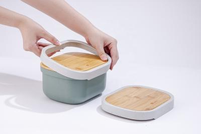 China On the Go Colorful Large Capacity Plastic Customization 2 in 1 Mixing Salad Bowl for sale