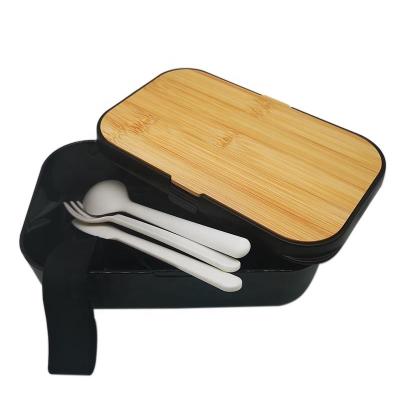 China Leak-proof BPA Free Bento Lunch Box One Layer Eco-Friendly Food Container with Cutlery for sale