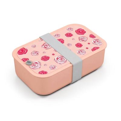 China Large Capacity 1000ml Blue Rectangle BPA Free Food Container with Movable Divider for sale