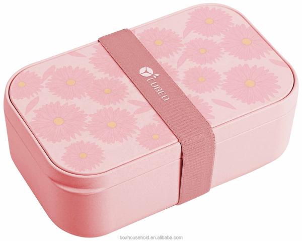 Quality Bamboo Fiber One Layer Custom Logo Portable Microwave PP Lunch Boxes Plastic for for sale